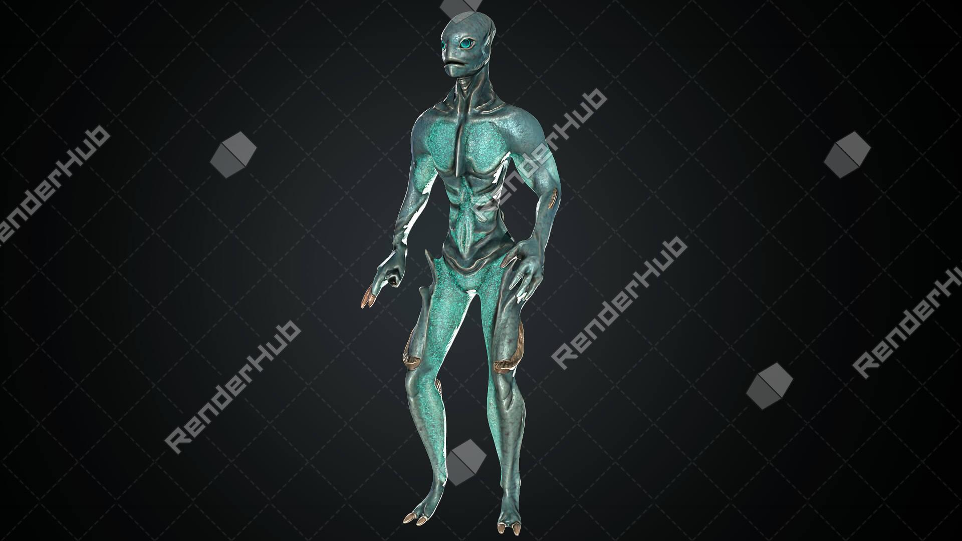 Amphibian Character Render - Stock Image by Valeria Miller