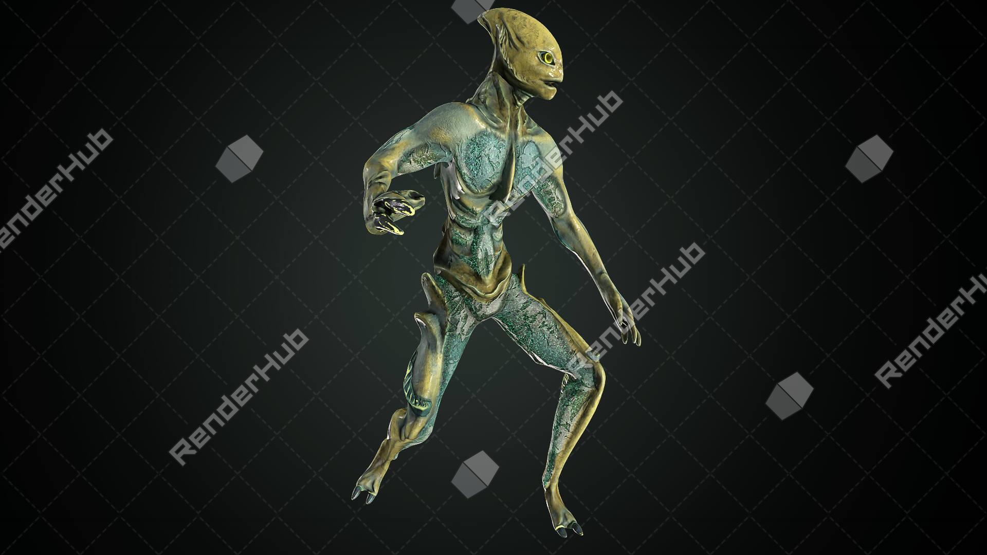 Amphibian Character Render - Stock Image by Valeria Miller