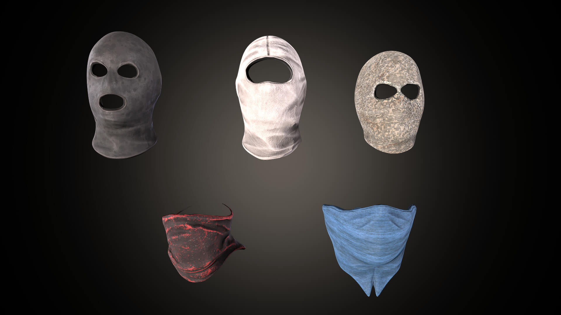 Army Masks Pack (5 Masks) - 3D Model by Valeria Miller