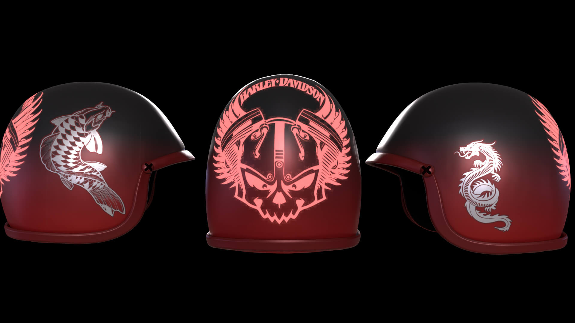 Biker Helmet Pack - 3D Model by Valeria Miller