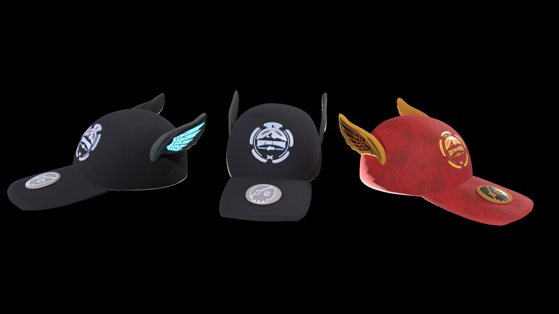 Caps Pack (5 Skins) - 3D Model by Valeria Miller