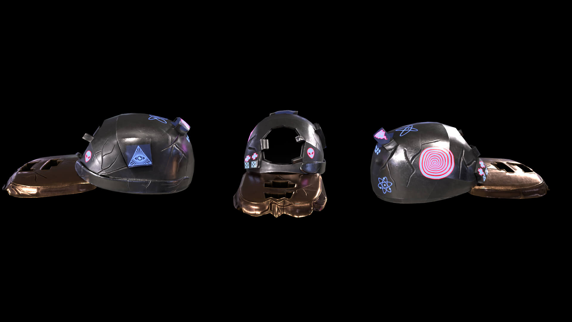 Caps Pack (5 Skins) - 3D Model by Valeria Miller