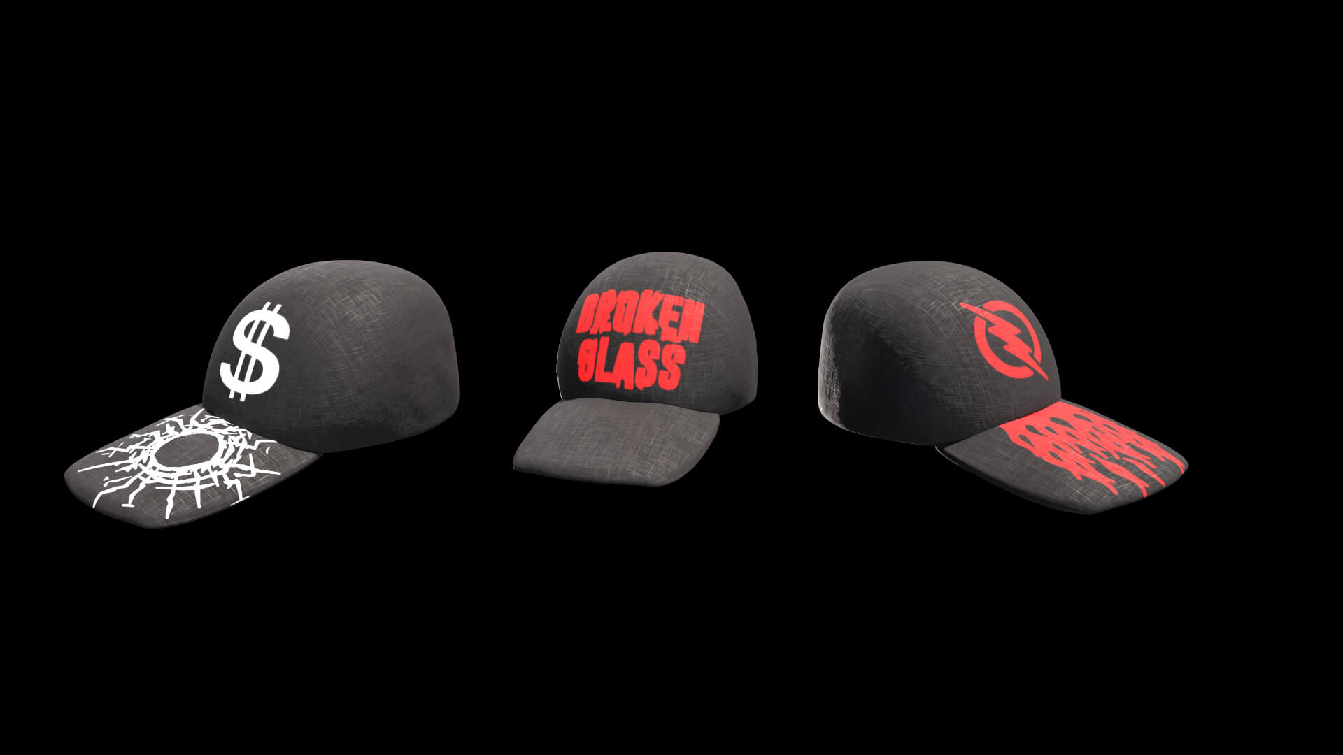 Caps Pack (5 Skins) - 3D Model by Valeria Miller