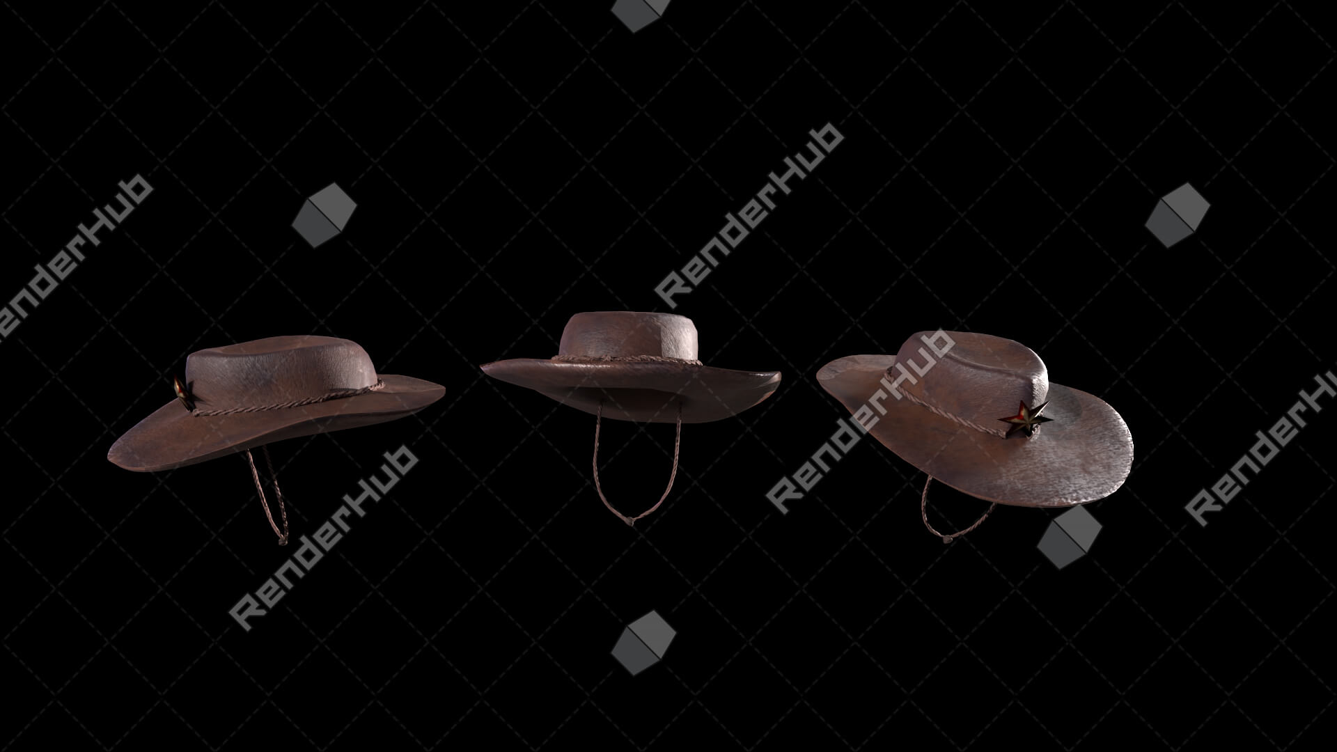 Cowboy Hat 2 Rendered Images - Stock Image by Valeria Miller