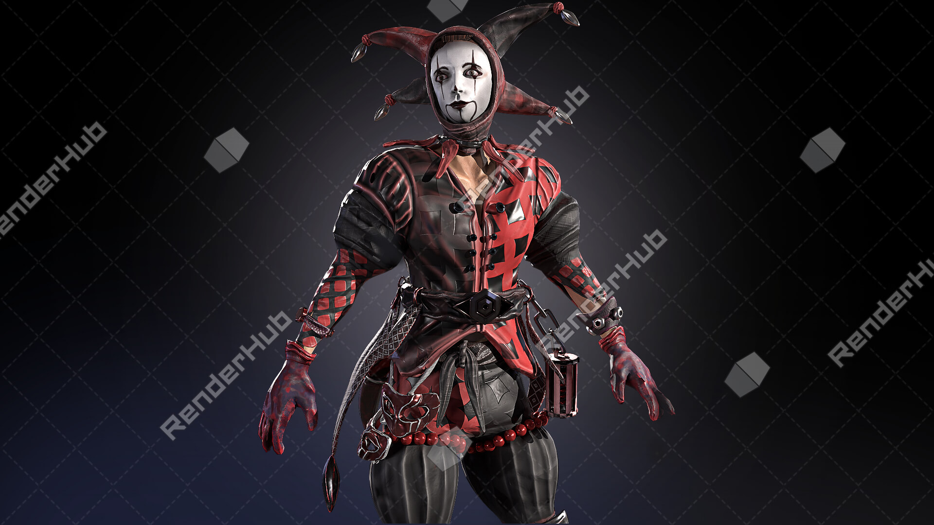 Creepy Jester Character Images - Stock Image by Valeria Miller