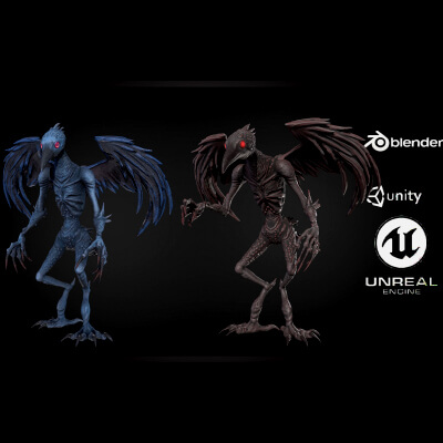 Crow Monster - 3D Model by Valeria Miller