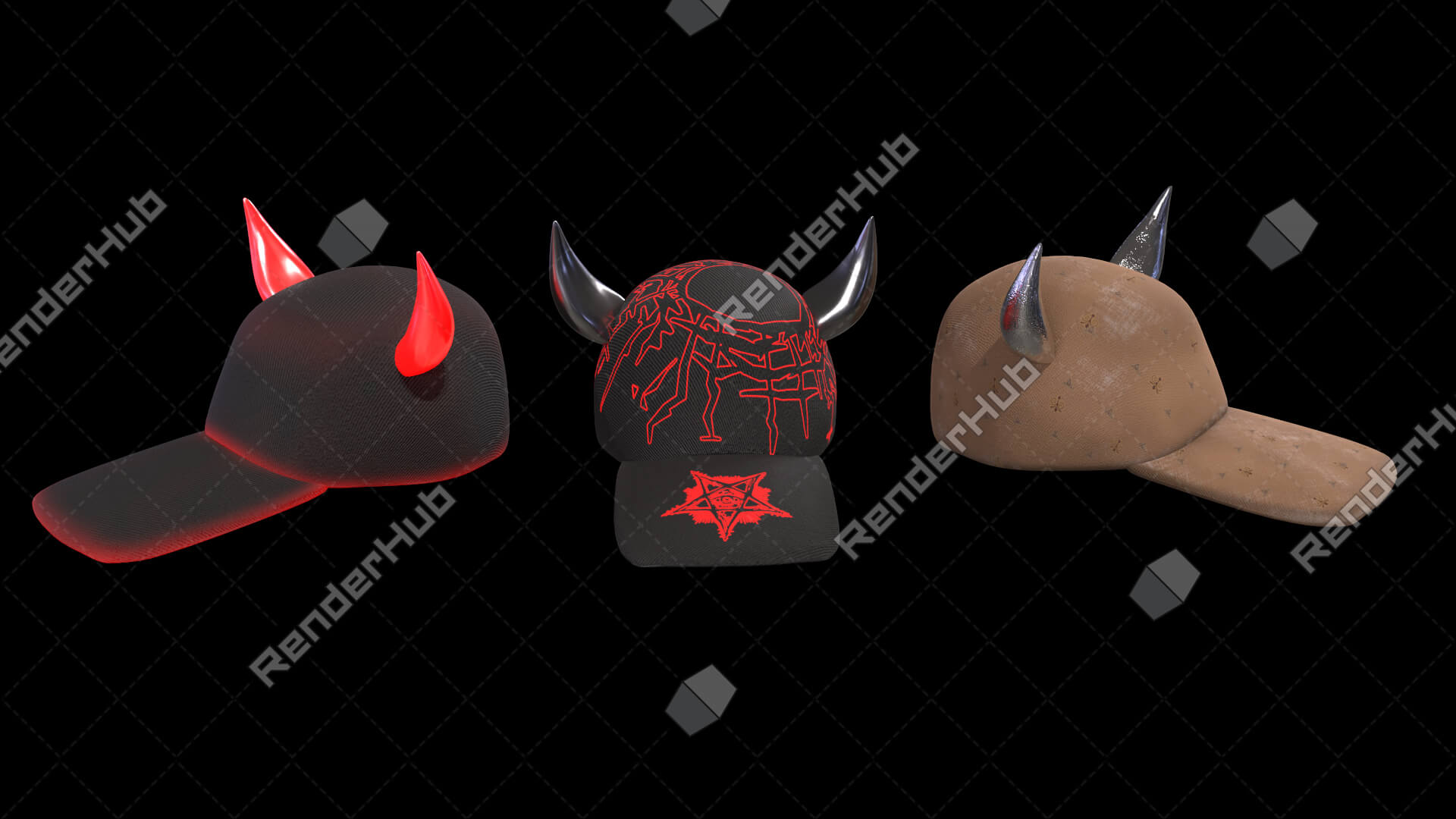 Devil Cap Rendered Images - Stock Image by Valeria Miller