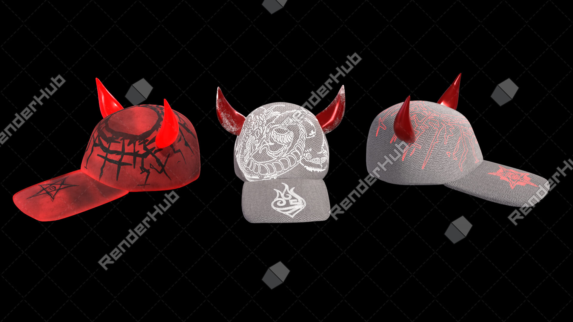 Devil Cap Rendered Images - Stock Image by Valeria Miller