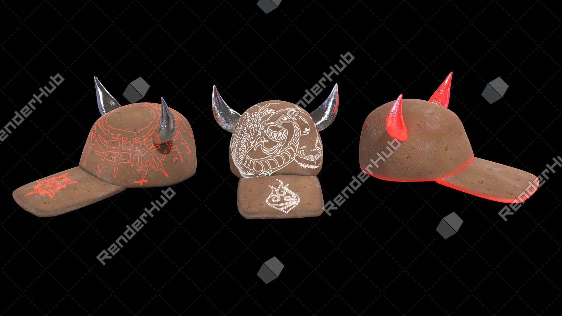 Devil Cap Rendered Images - Stock Image by Valeria Miller