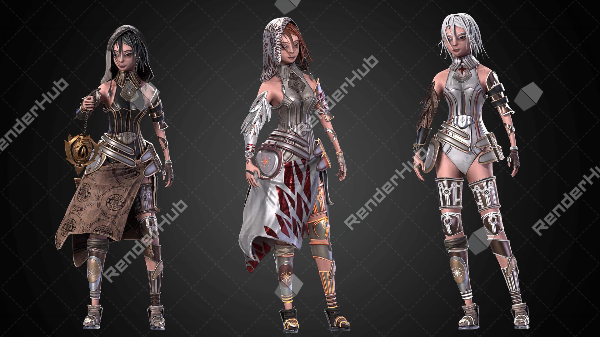 Fantasy Girl Character Render - Stock Image by Valeria Miller