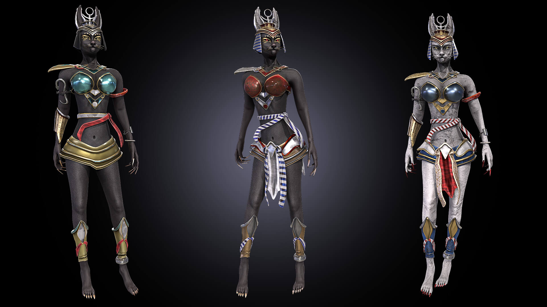 Goddess Bastet - 3D Model by Valeria Miller