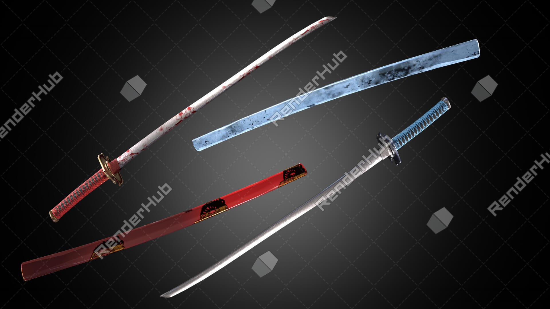 Male Samurai (Rendered Images) - Stock Image by Valeria Miller