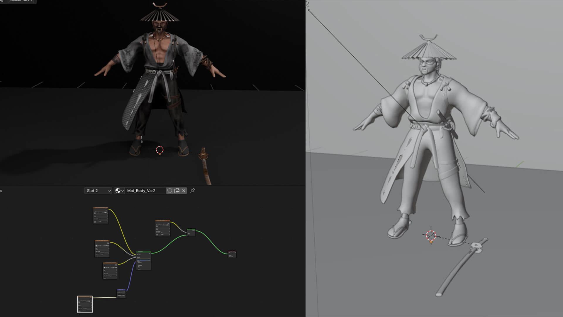 Male Samurai - 3D Model by Valeria Miller