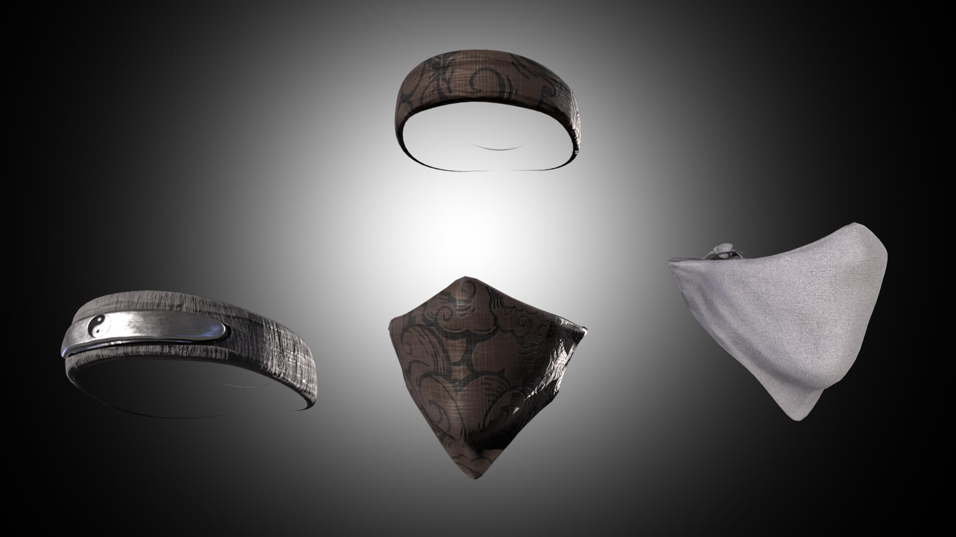 Ninja Mask (4 Skins) - 3D Model by Valeria Miller