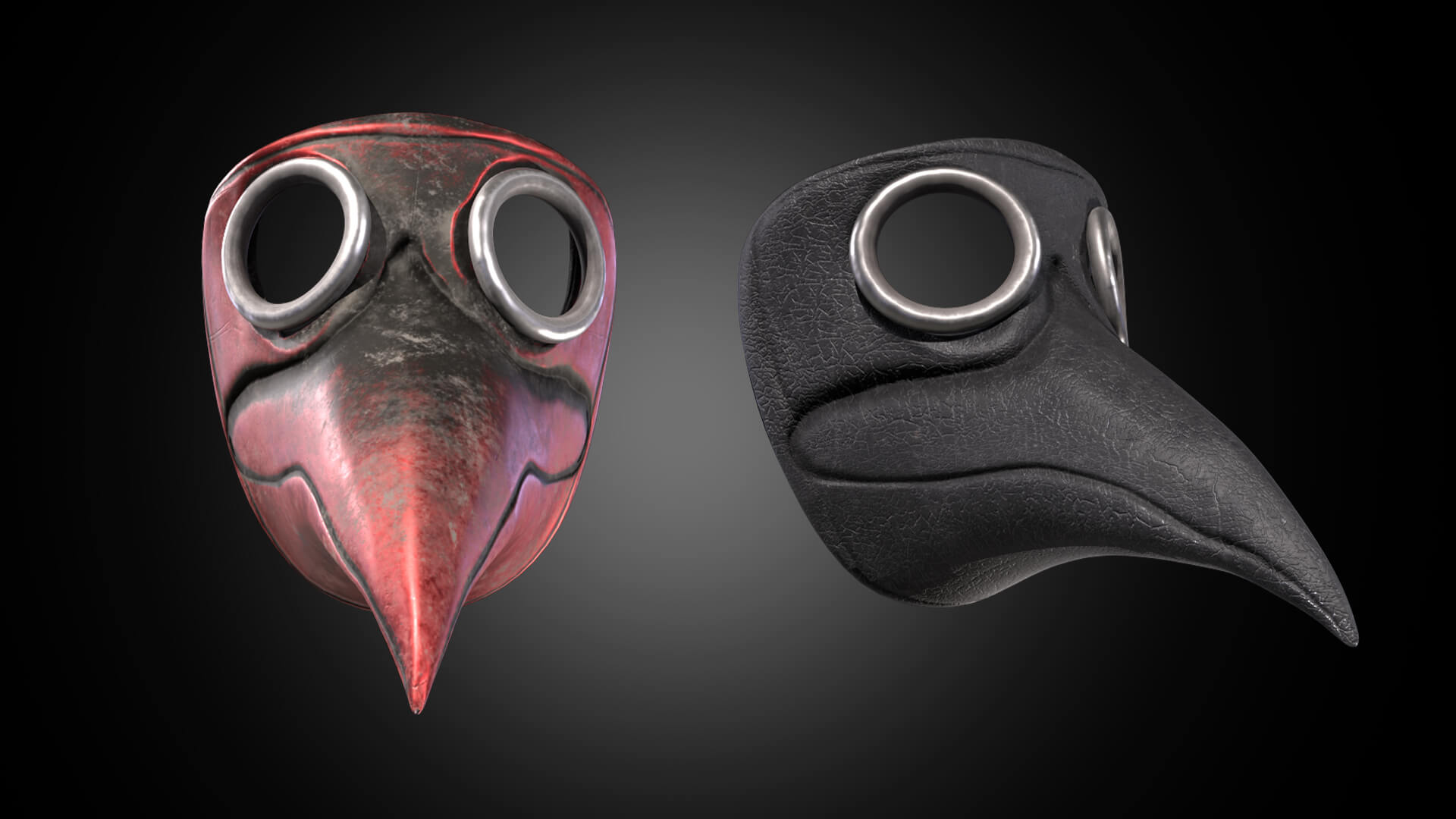 Plague Doctor Mask 2 (4 Skins) - 3D Model by Valeria Miller
