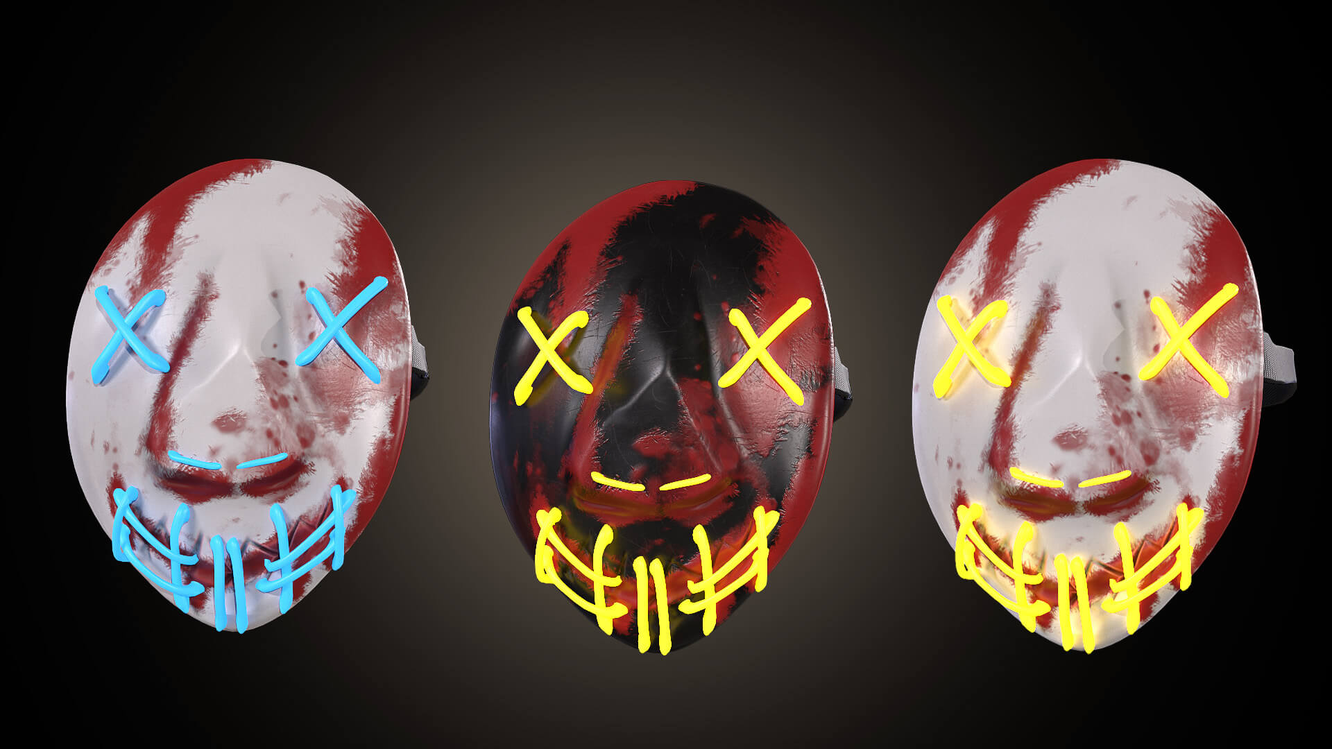 Punk Mask (4 Skins) - 3D Model by Valeria Miller