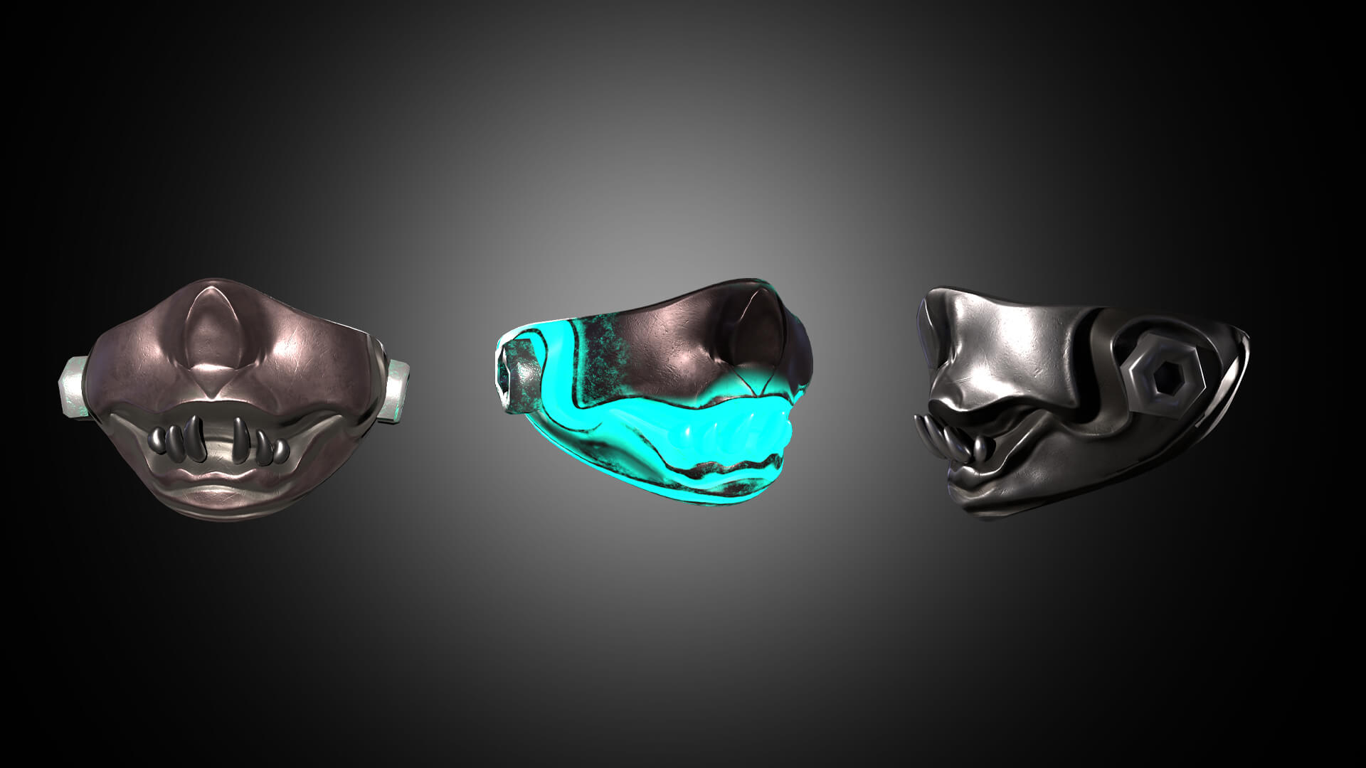 Punk Masks Pack (5 Masks) - 3D Model by Valeria Miller