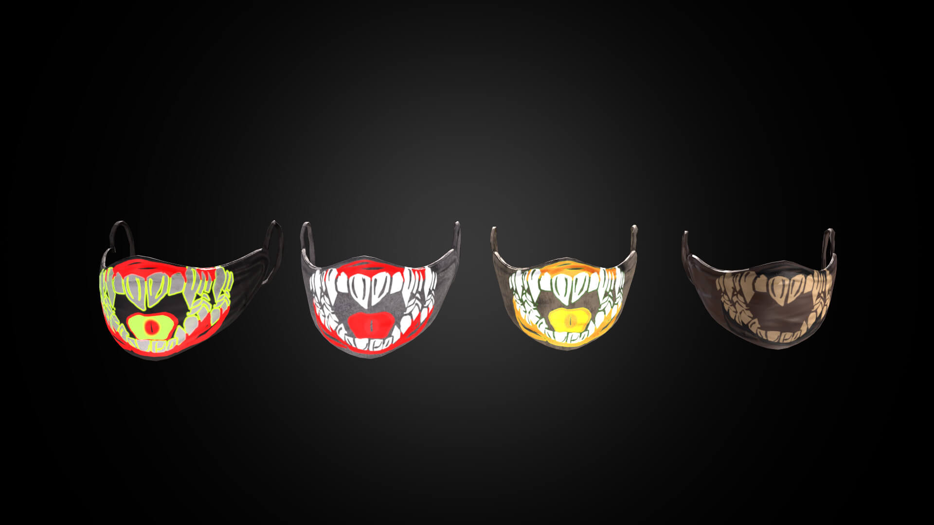 Punk Masks Pack 1 - 3D Model by Valeria Miller