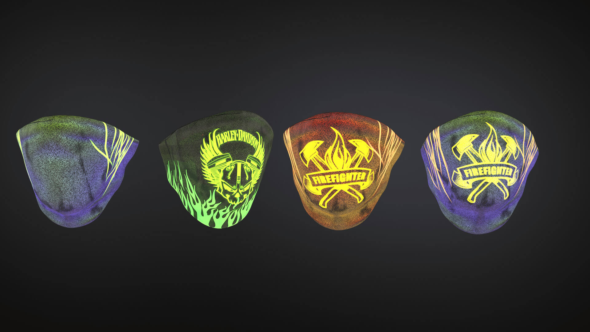 Punk Masks Pack (20 Masks) - 3D Model by Valeria Miller
