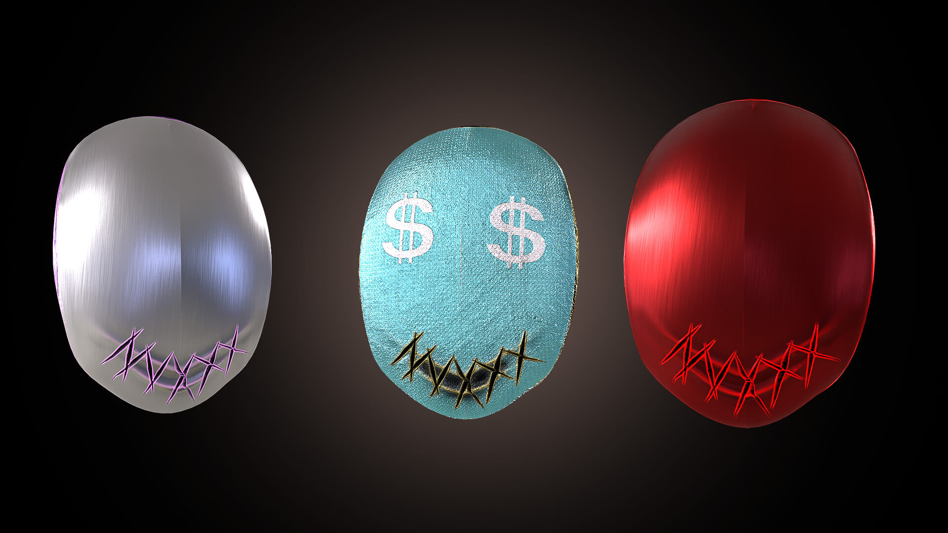 Punk Masks Pack (20 Masks) - 3D Model by Valeria Miller