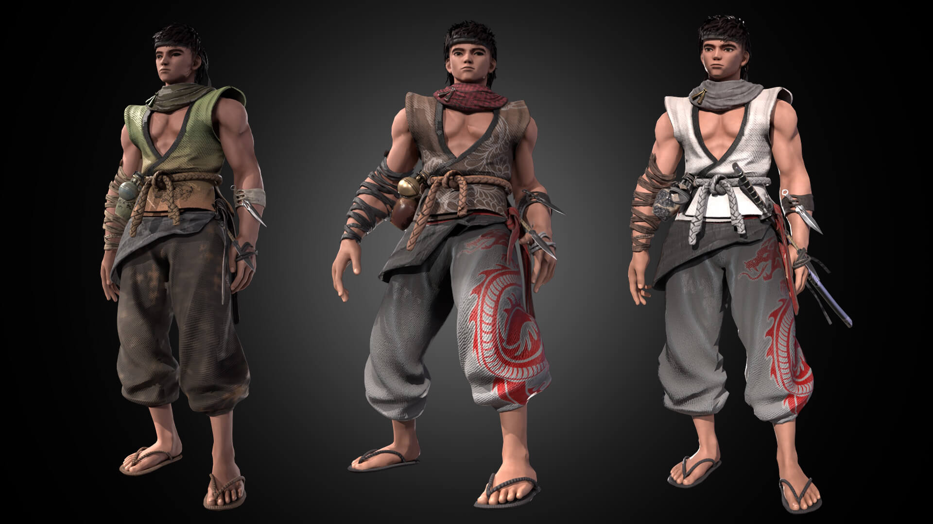 Unarmed Samurai - 3D Model by Valeria Miller