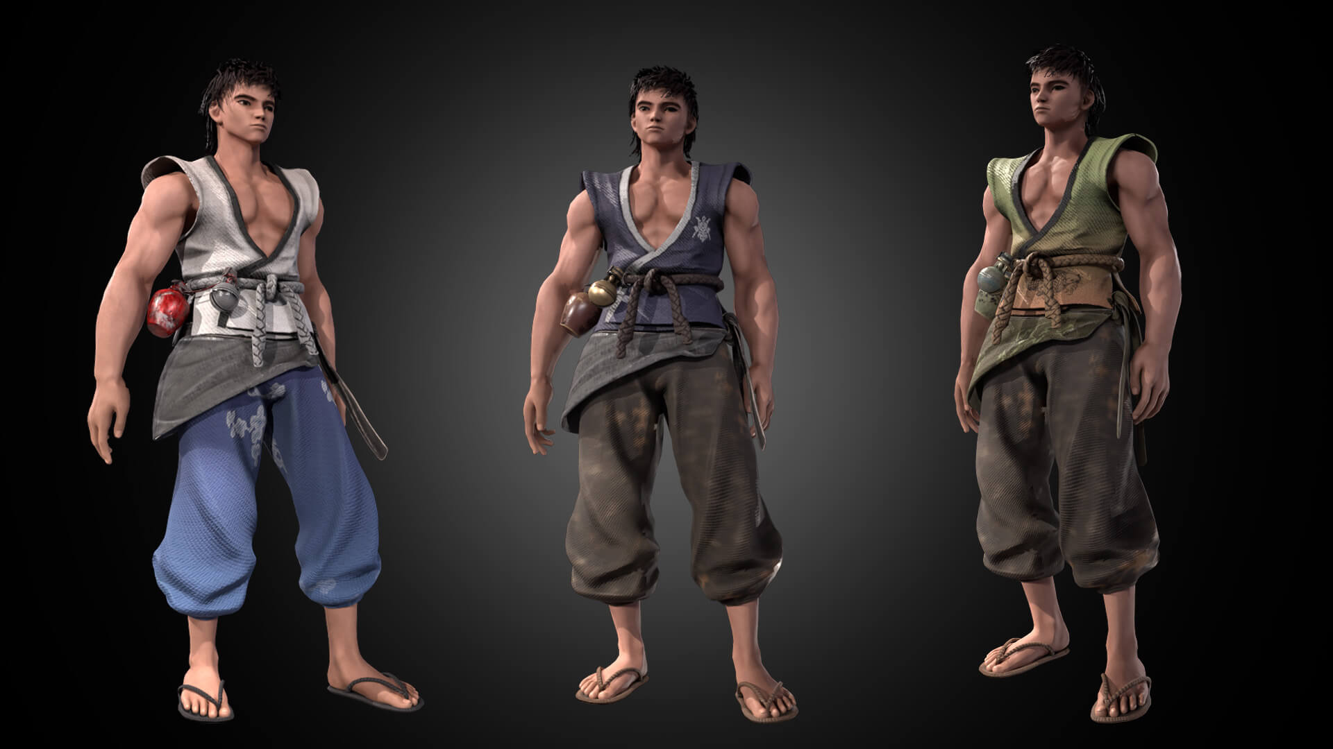 Unarmed Samurai - 3D Model by Valeria Miller