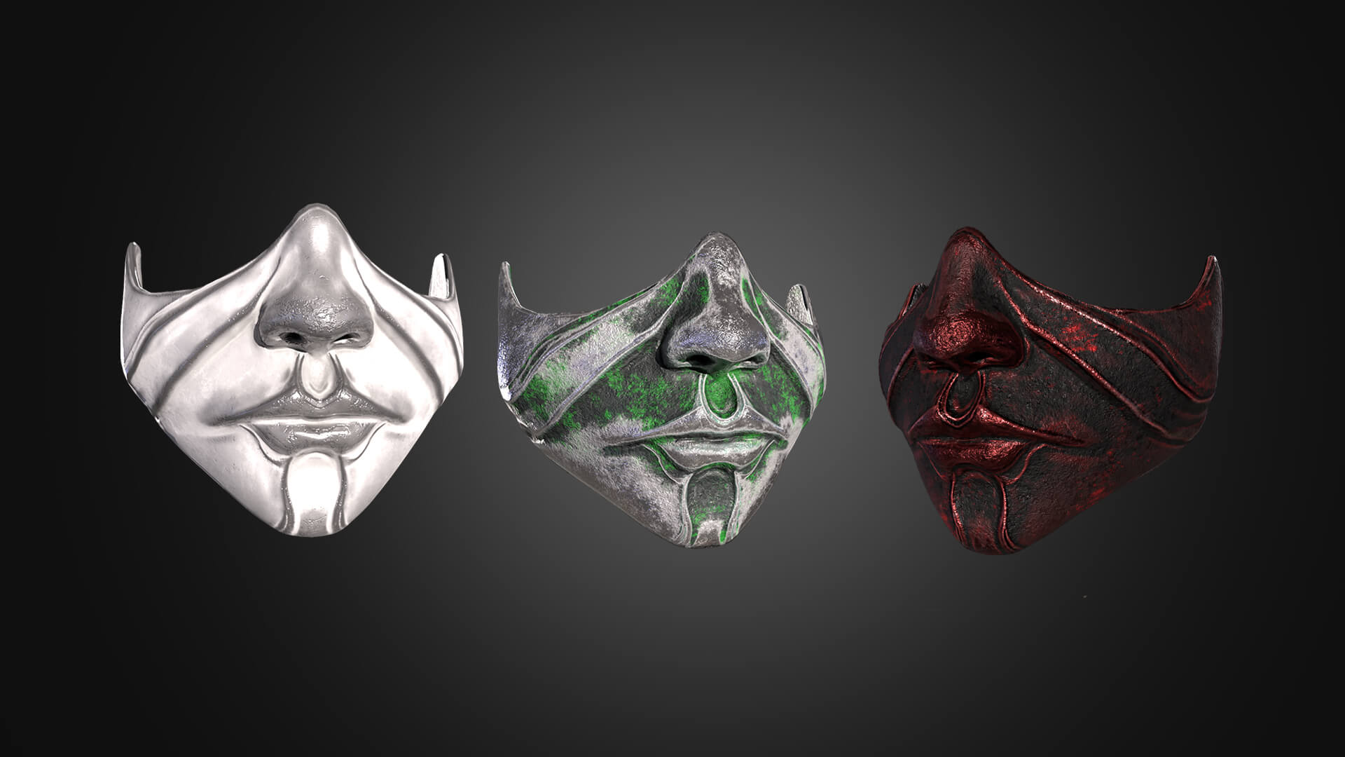 Samurai Mask Pack Mini - 3D Model by Valeria Miller