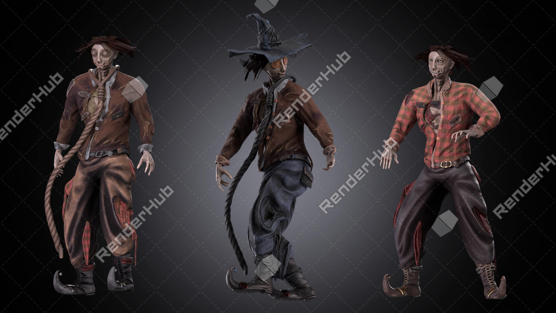 Scarecrow Monster Rendered Images - Stock Image by Valeria Miller