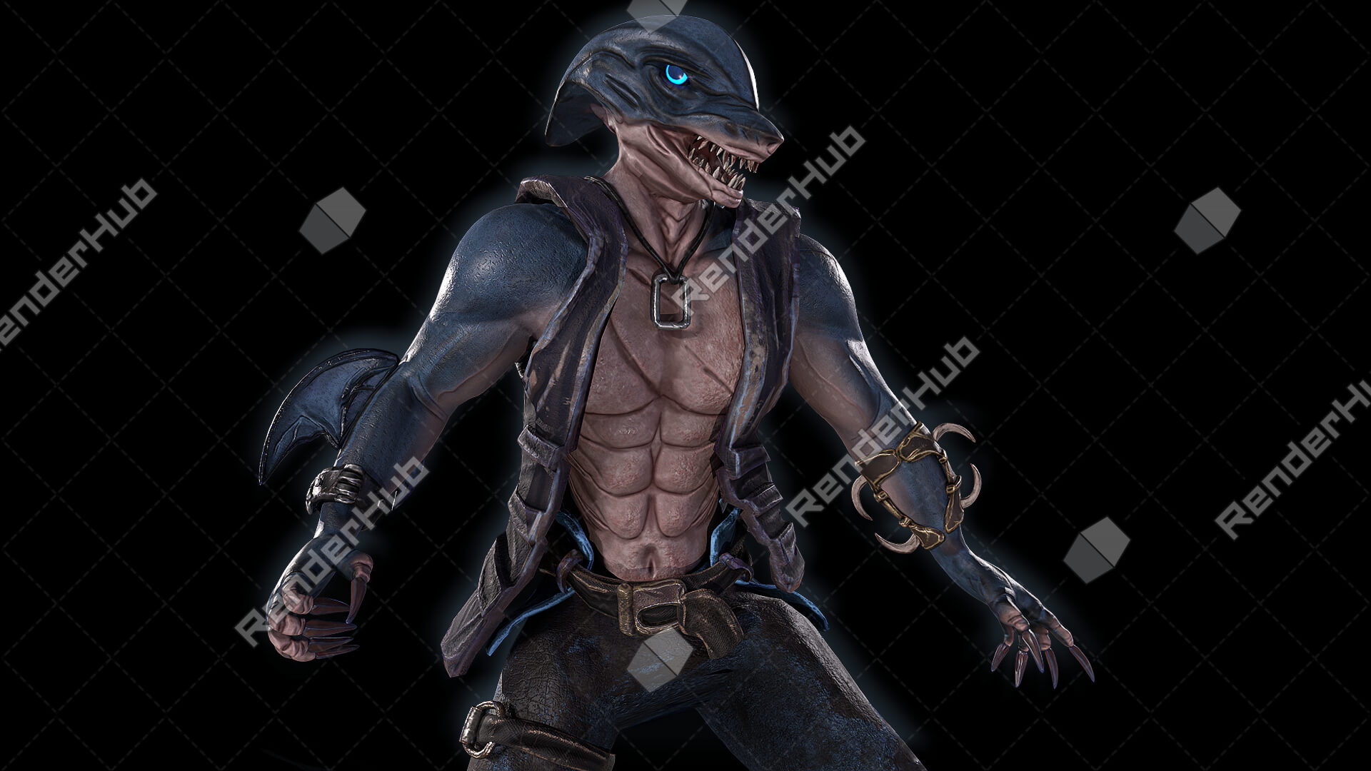 Shark-Man Stock Images by Valeria Miller