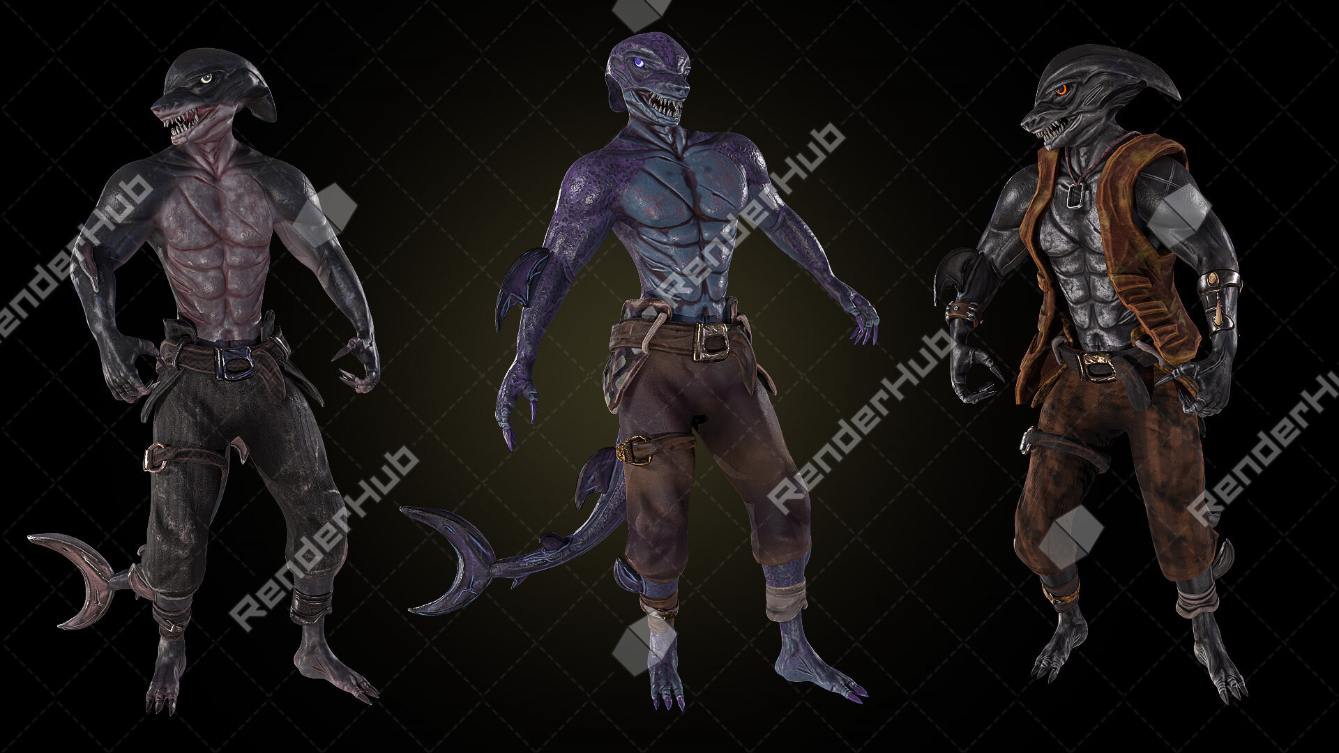 Shark-Man Stock Images by Valeria Miller