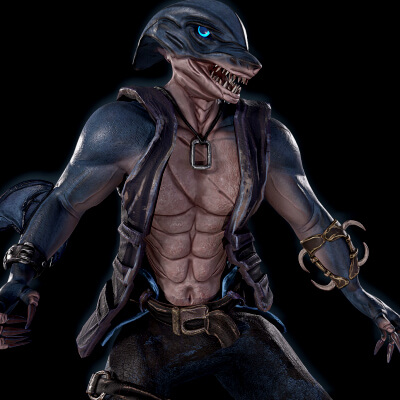 Shark-Man Stock Images by Valeria Miller