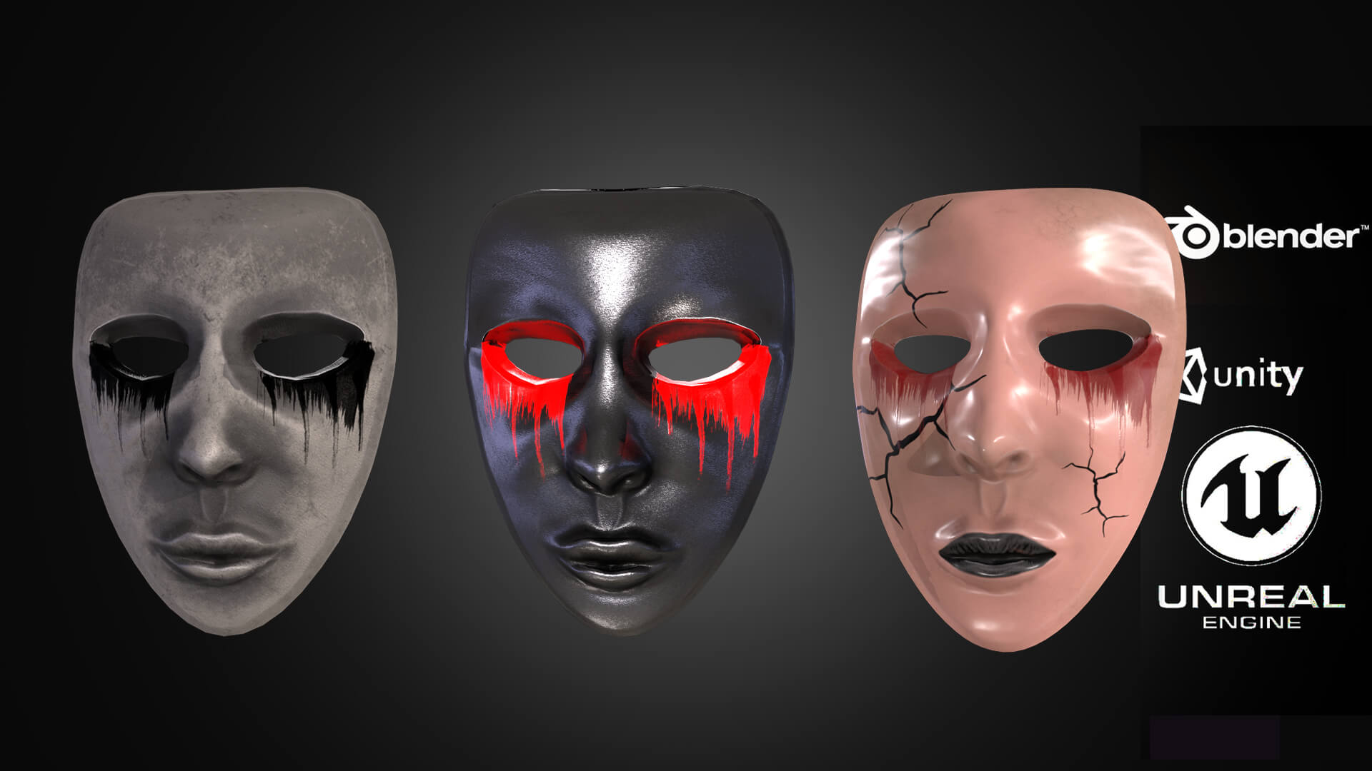 Horror Crying Mask - 3D Model by Valeria Miller