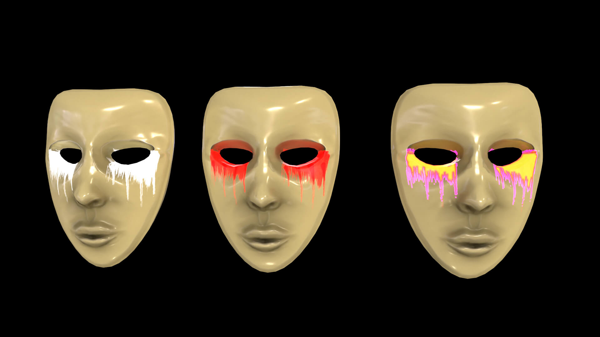 Horror Crying Mask - 3D Model by Valeria Miller