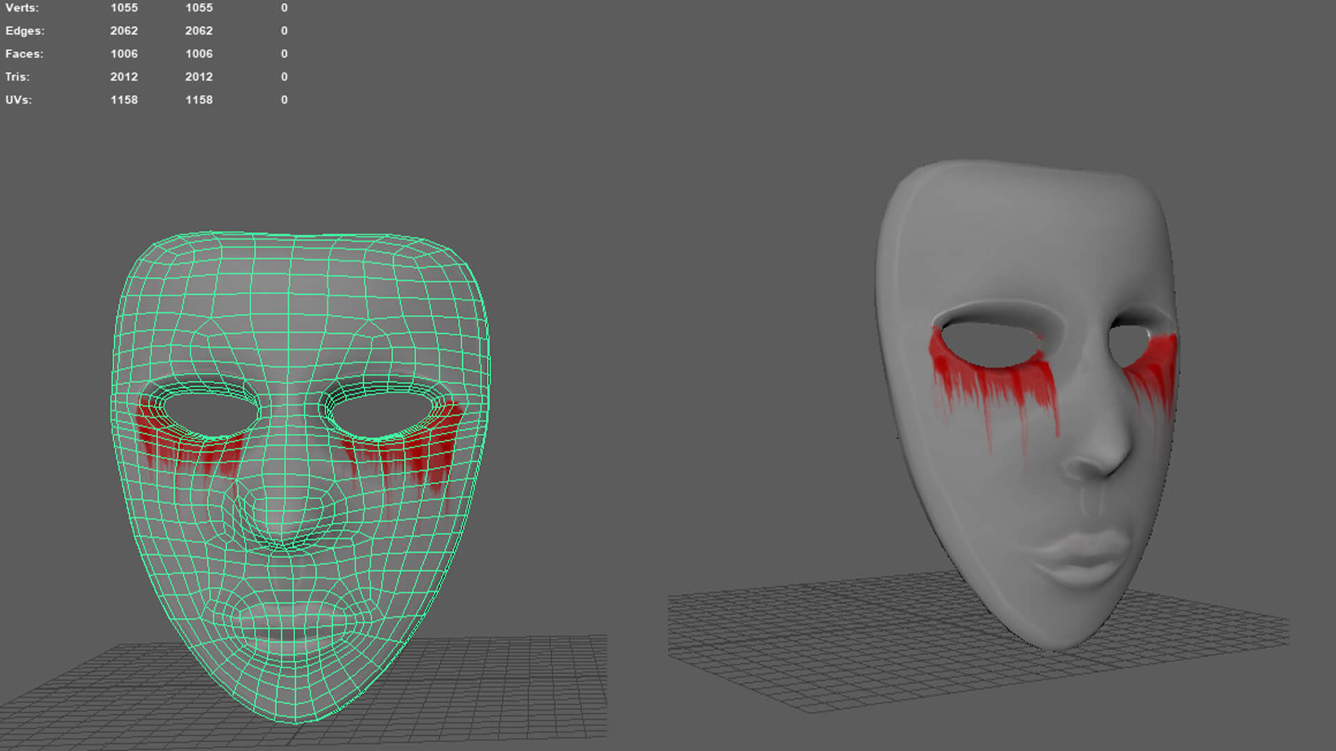 Horror Crying Mask - 3D Model by Valeria Miller