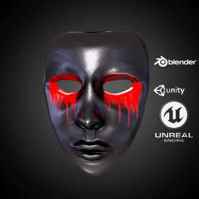 Horror Crying Mask - 3D Model by Valeria Miller