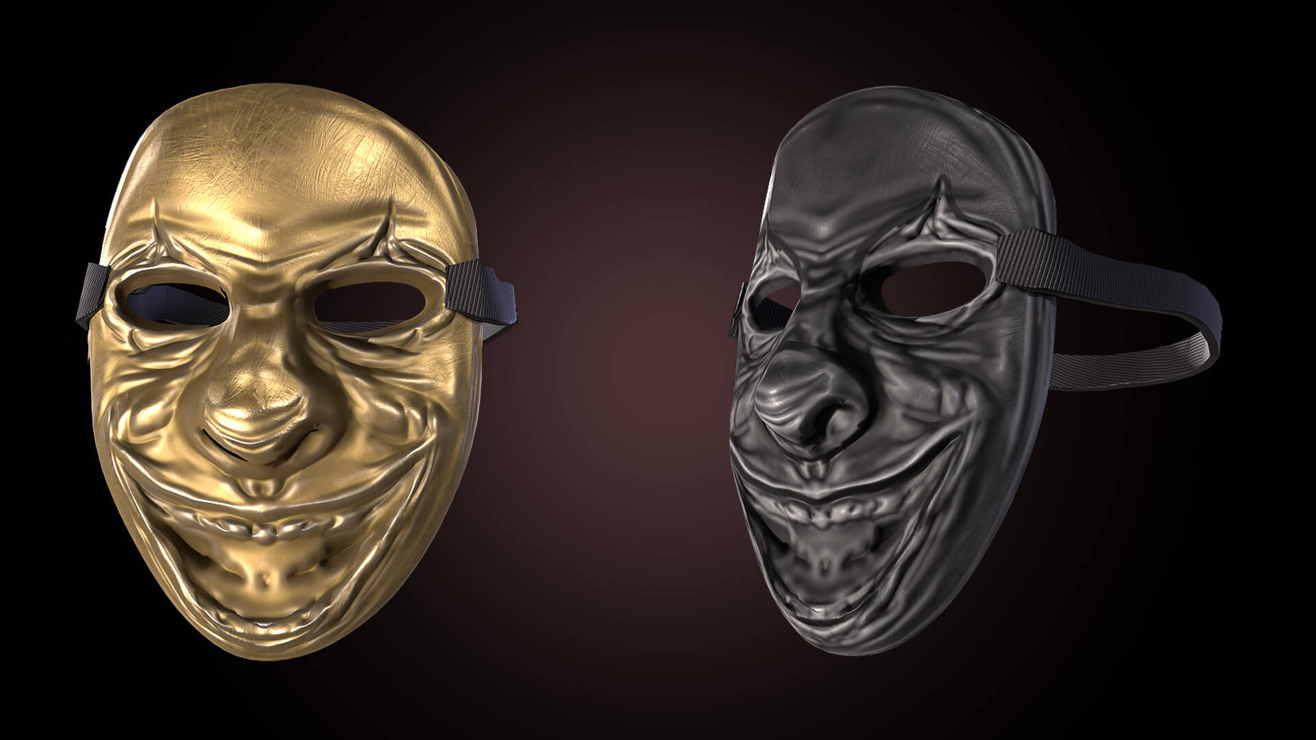 Theater Masks Pack (10 Masks) - 3D Model by Valeria Miller