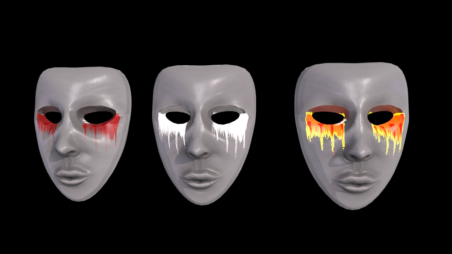 Theater Masks Pack - 3D Model by Valeria Miller
