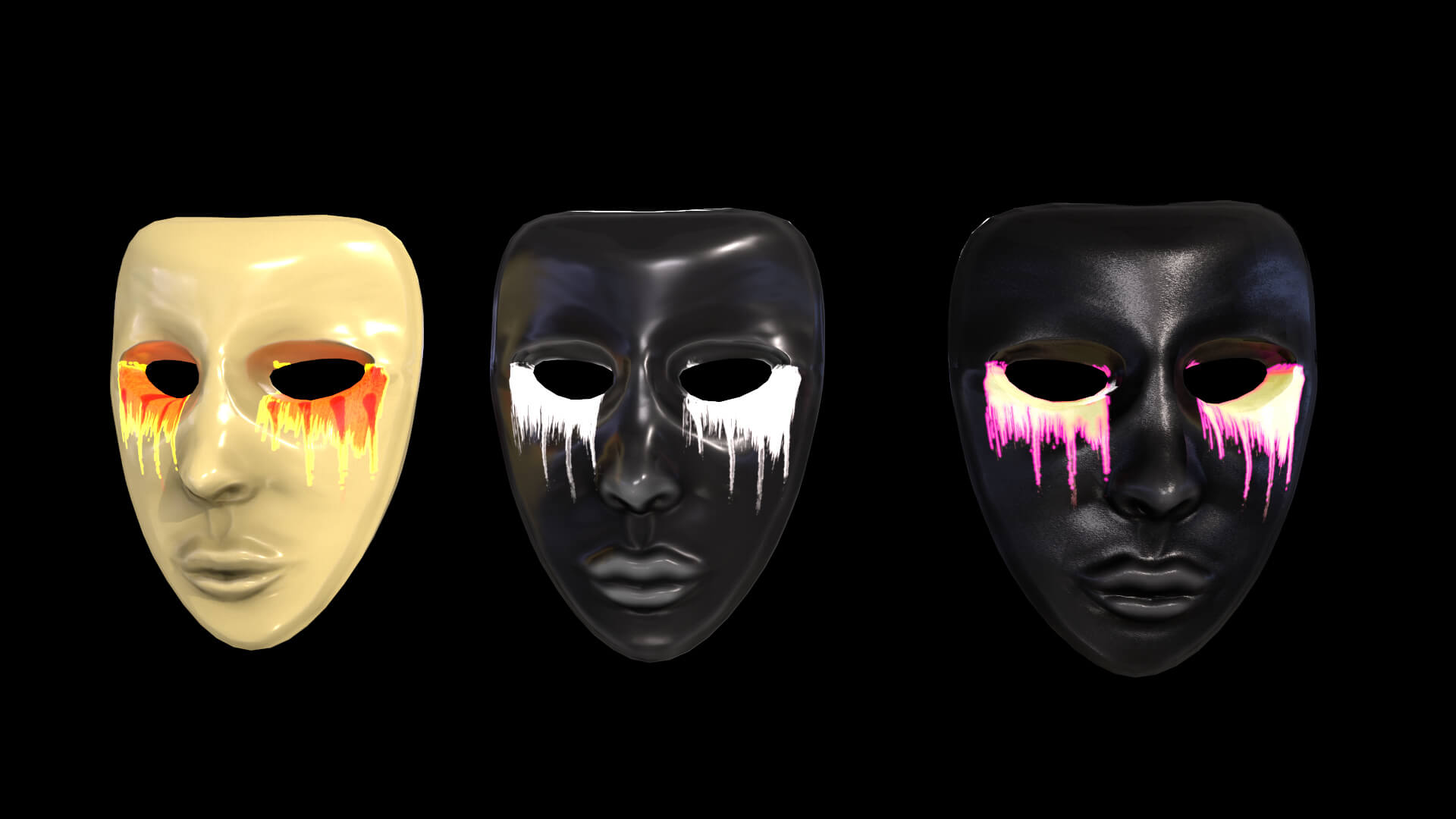 Theater Masks Pack - 3D Model by Valeria Miller