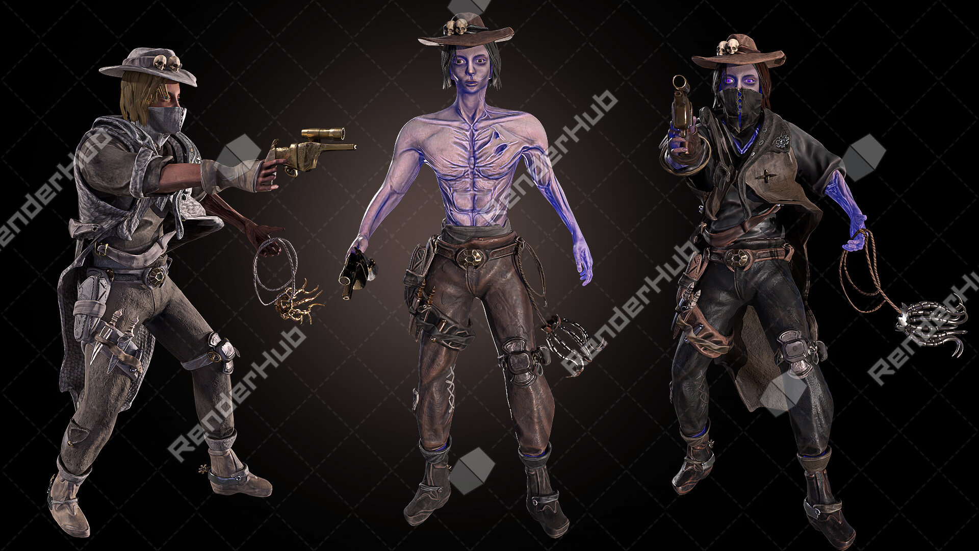 Undead Cowboy Character Images - Stock Image by Valeria Miller
