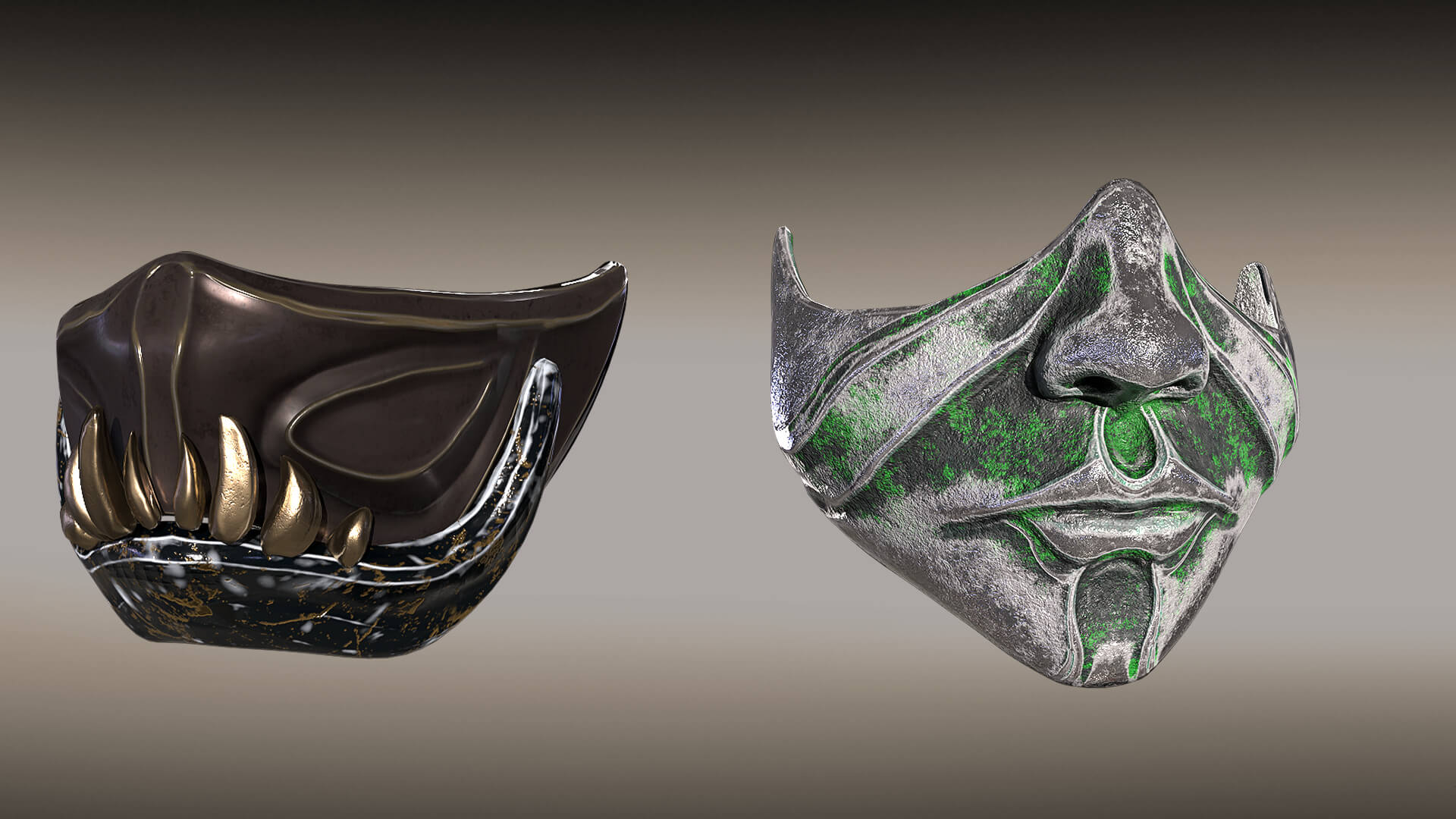 Warrior Masks Pack (10 Masks) - 3D Model by Valeria Miller