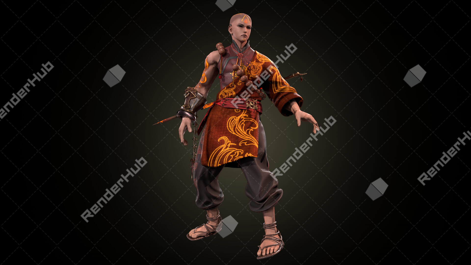 Warrior Monk Rendered Images - Stock Image by Valeria Miller