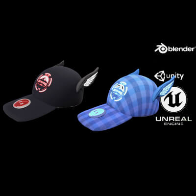 Winged Cap - 5 Skins 3D Model by Valeria Miller