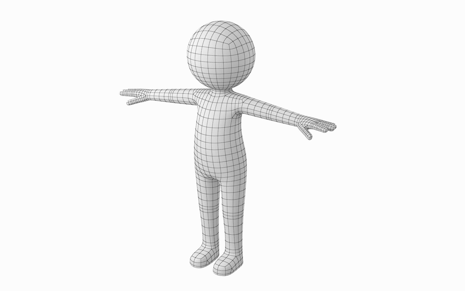 Adult Stylized Stickman in T-Pose 3D Model by Valerii-Kaliuzhnyi