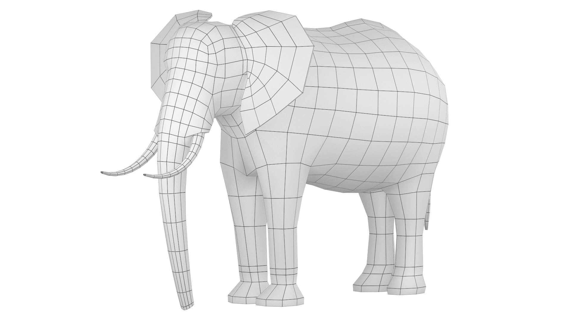 African Elephant Animal Base Mesh - 3D Model by Valerii-Kaliuzhnyi