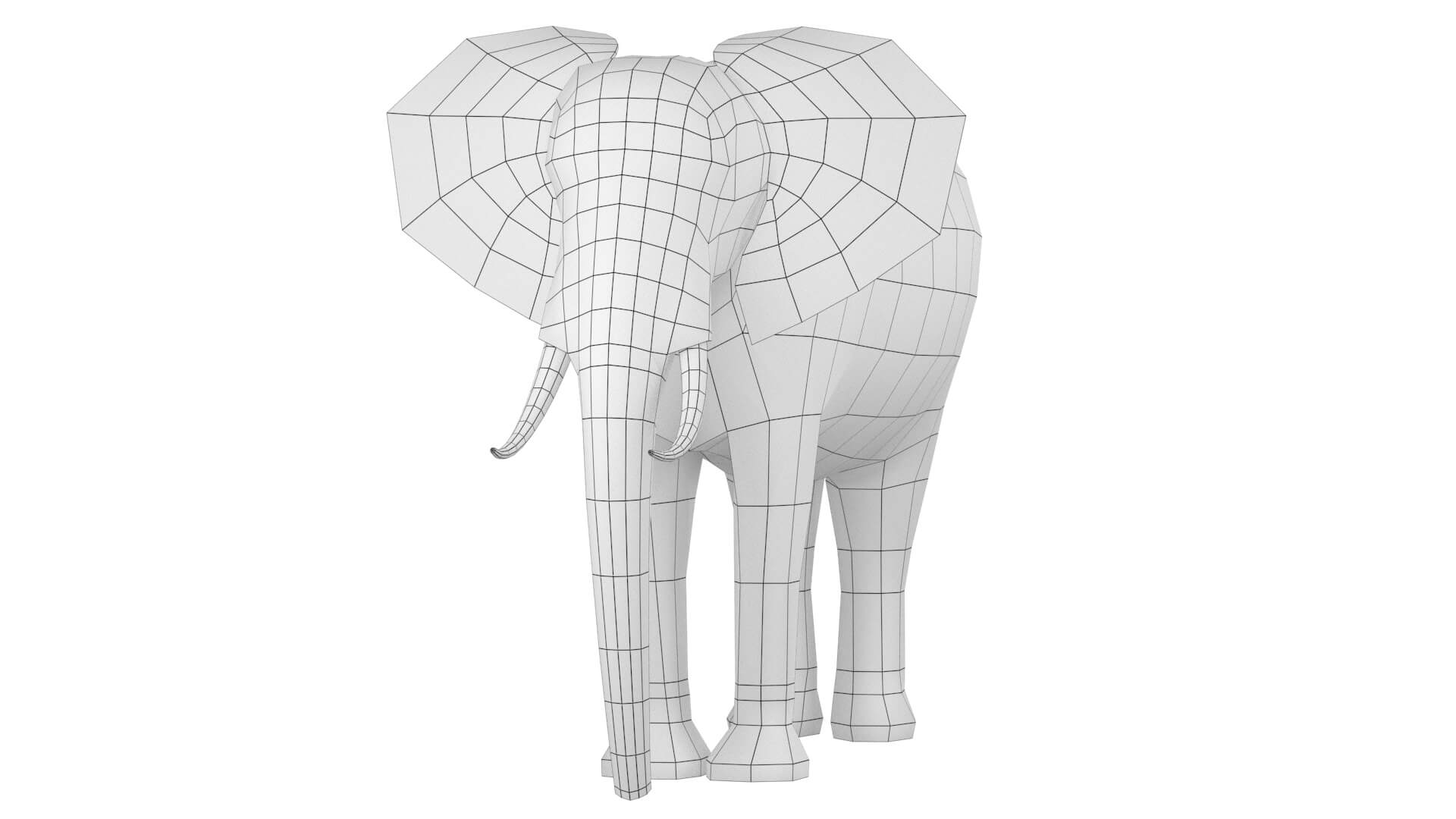 African Elephant Animal Base Mesh - 3D Model by Valerii-Kaliuzhnyi