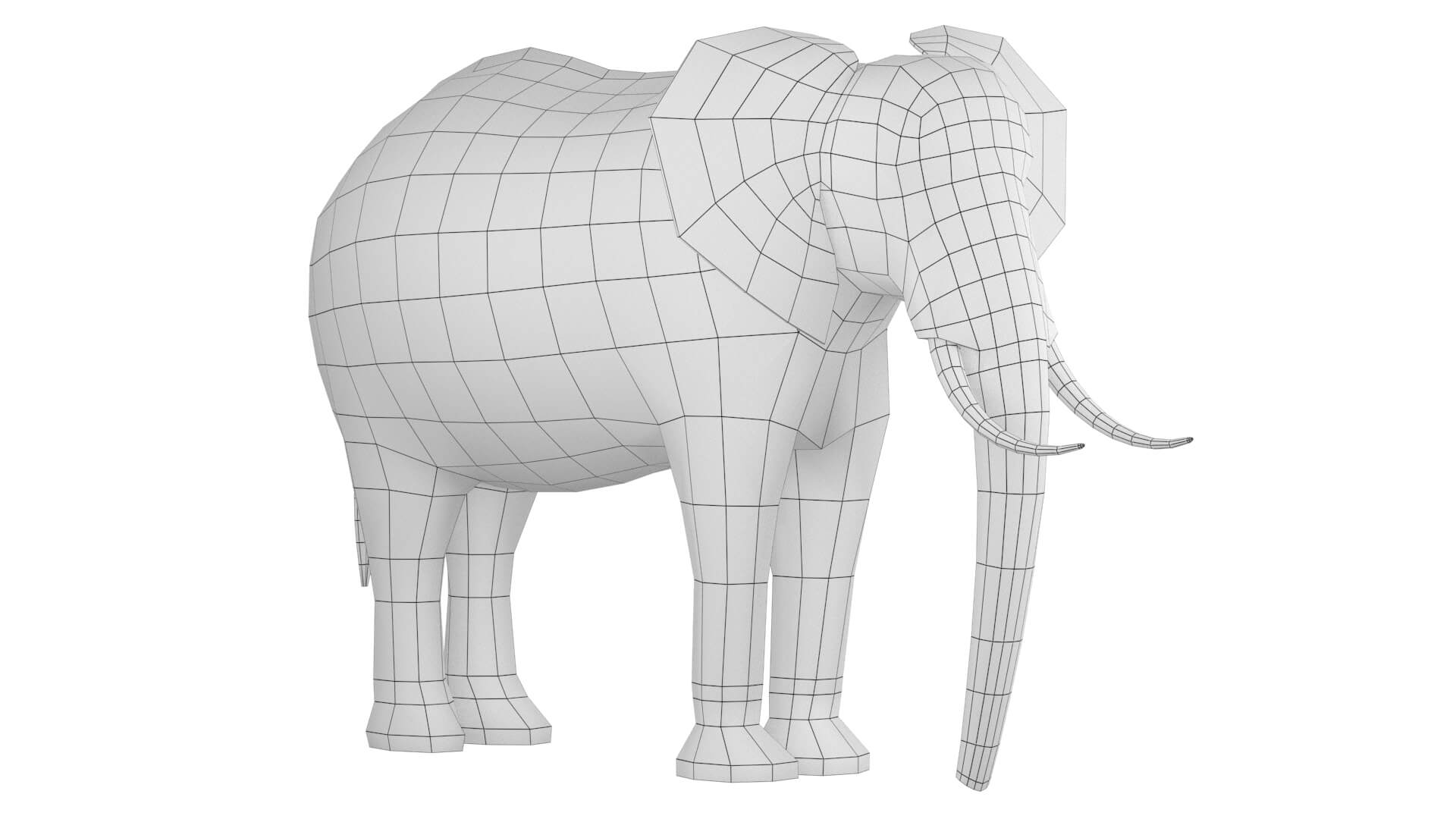 African Elephant Animal Base Mesh - 3D Model by Valerii-Kaliuzhnyi