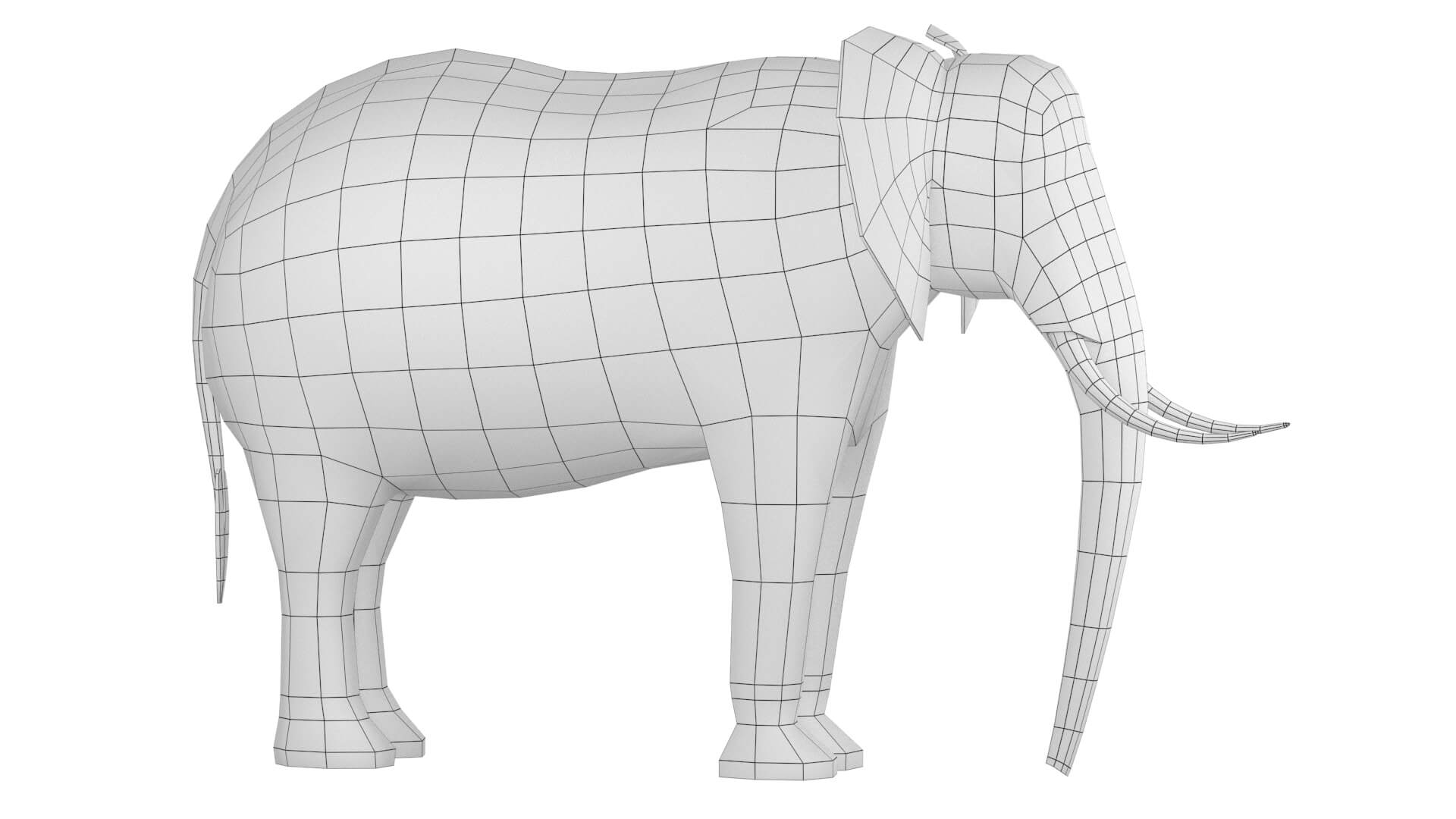 African Elephant Animal Base Mesh - 3D Model by Valerii-Kaliuzhnyi