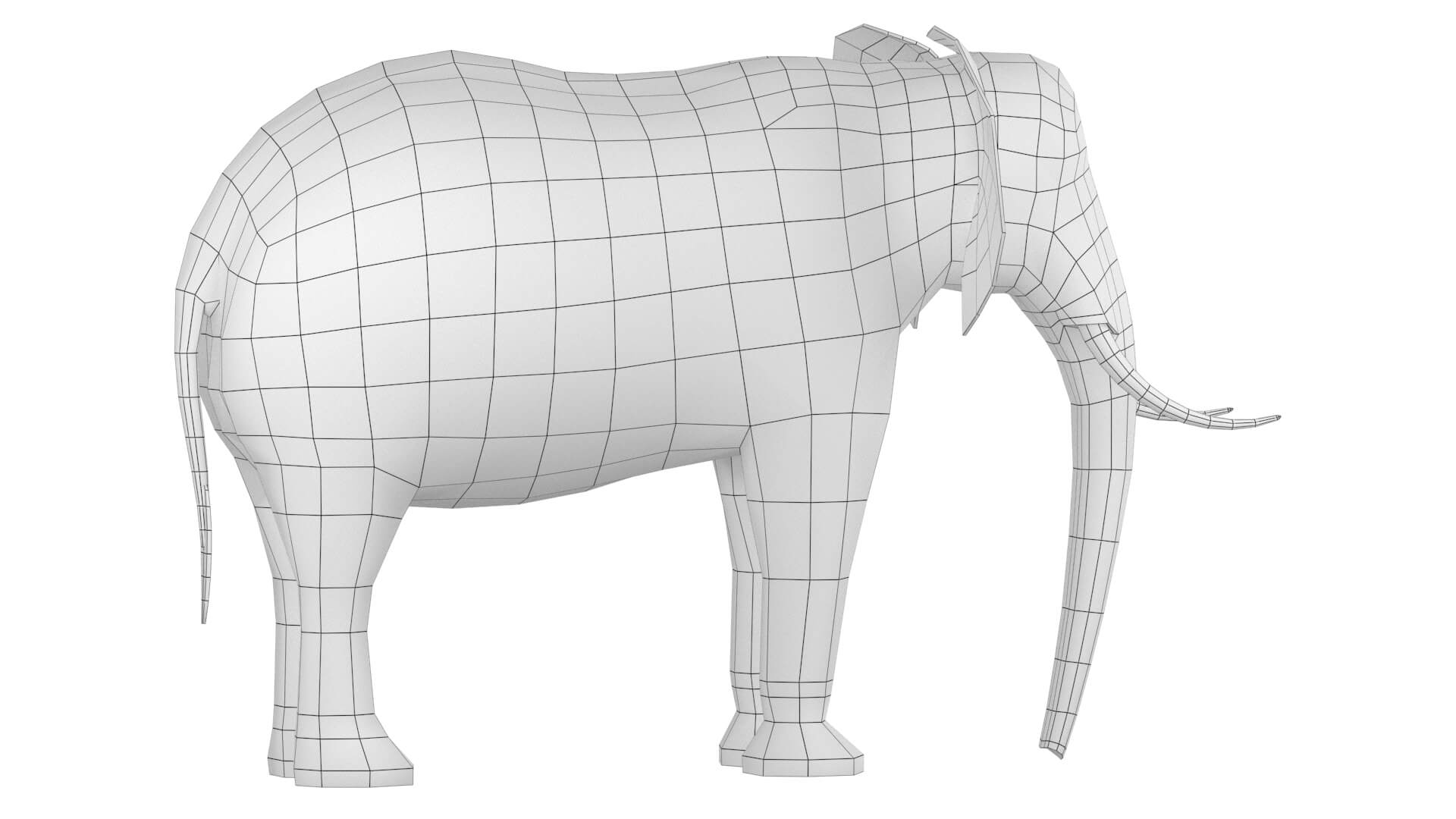 African Elephant Animal Base Mesh - 3D Model by Valerii-Kaliuzhnyi