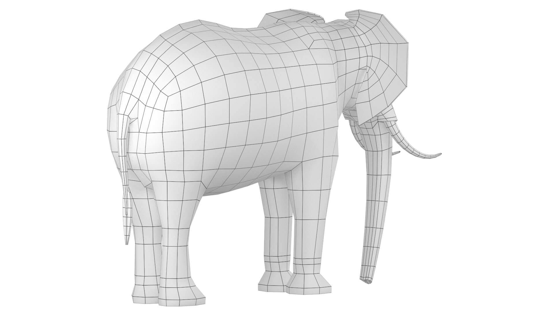 African Elephant Animal Base Mesh - 3D Model by Valerii-Kaliuzhnyi