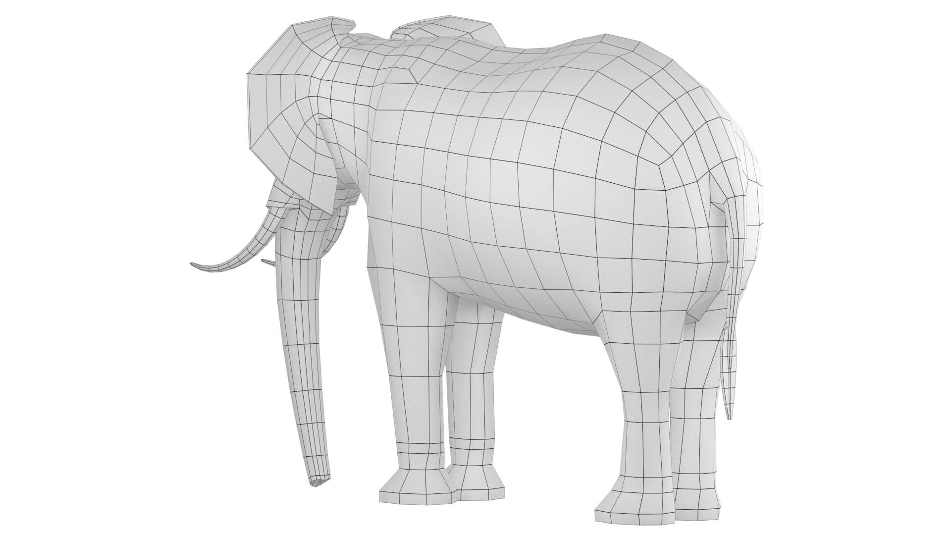 African Elephant Animal Base Mesh - 3D Model by Valerii-Kaliuzhnyi